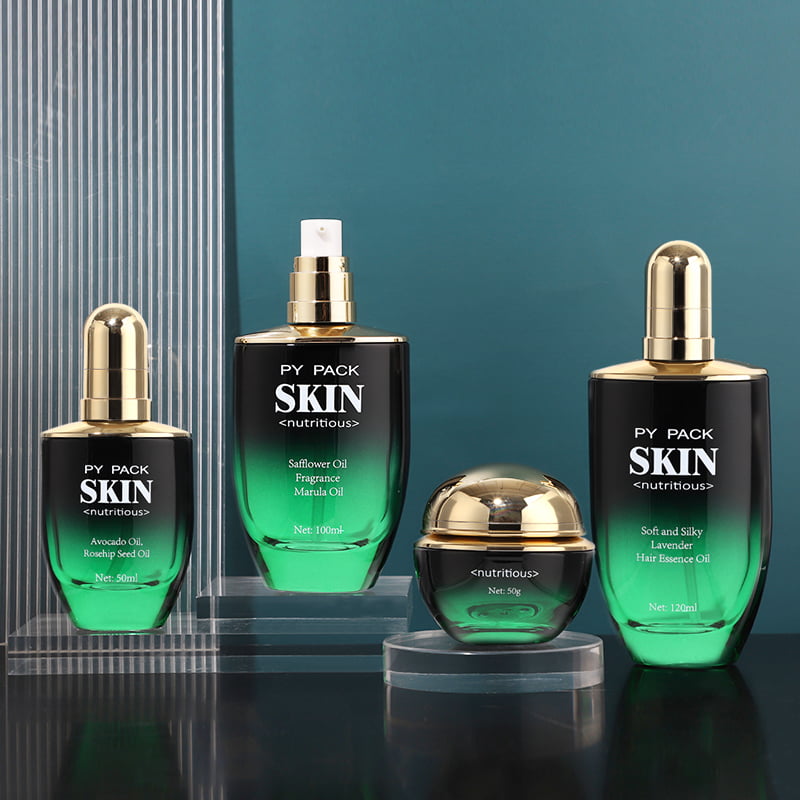 30ml-120ml Flat Round Glass Pump Bottle - Custom Cosmetic & Skincare ...